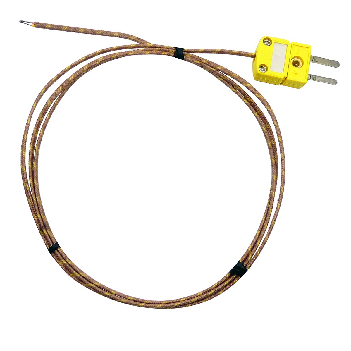 24 AWG Type K Glass Insulated Custom Length Beaded Wire Thermocouples